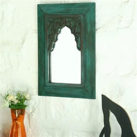 4 Hand Carved Wooden Wall Jharokha Mirror Antique Home Decors