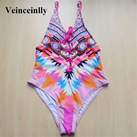 2018 New Sexy Lace Up Swimsuit One Piece Swimwear Women Female Backless