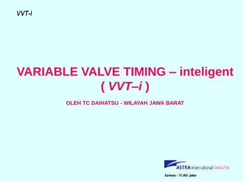 PDF VARIABLE VALVE TIMING Inteligent Guru Otomotif PDF FileDIAGRAM KERJA VVT I CONTROLLER