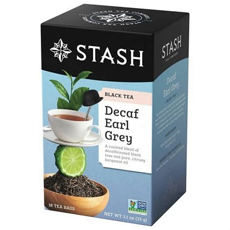 St아쉬 Tea Decaf 얼 그레이 홍차 디카페인 Gmo 프리 프로젝트 인증 프리미엄 차 인공 성분 없음 18개 6
