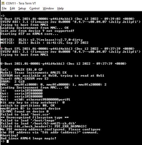SK AM62 SK AM62 Evaluation Board Unable To Connect To Code Composer Studio V12 GEL Expression