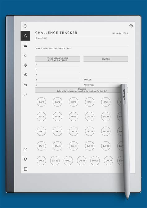 Download Printable Monthly Challenge Tracker Template PDF