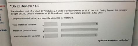 Solved Rces Ark Do It Review The Standard Cost Of Chegg