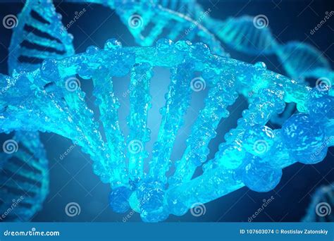 3d Illustration Helix Dna Molecule With Modified Genes Correcting Mutation By Genetic