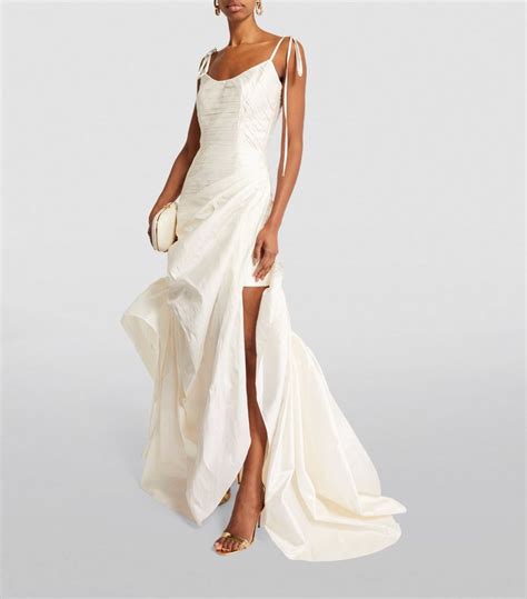 Womens Sandra Mansour Ivory Ruffled Cassandra Gown Harrods