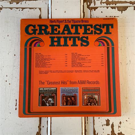 Vintage Herb Alpert And The Tijuana Brass Greatest Hits Vinyl Etsy