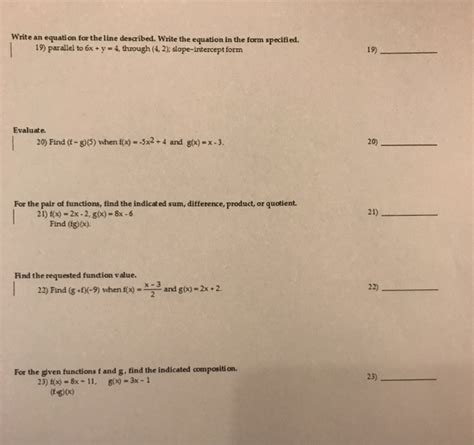Solved Write An Equation For The Line Described Write The Chegg Com