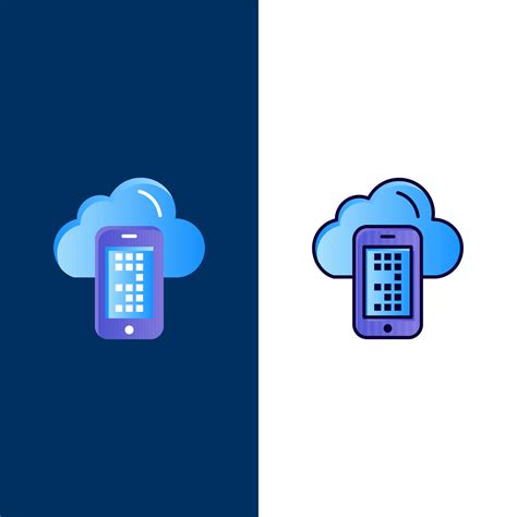 Cloud Computing Mobile Cell Icons Flat And Line Filled Icon Set Vector