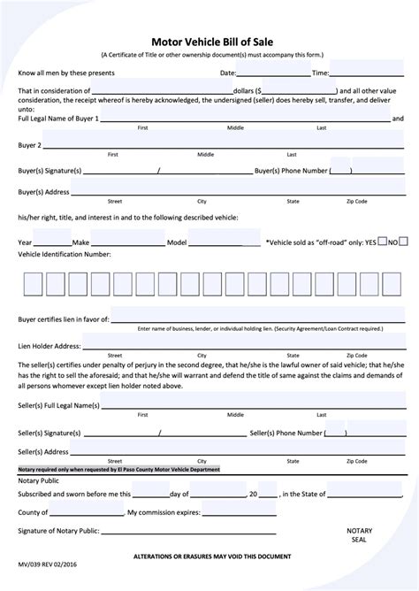 Free Vehicle Bill Of Sale Texas Form Templates Pdf Bill Of Sale