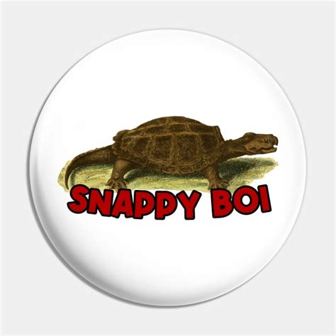 Snappy Boi Snapping Turtle Meme Illustration Hydro Pin Teepublic