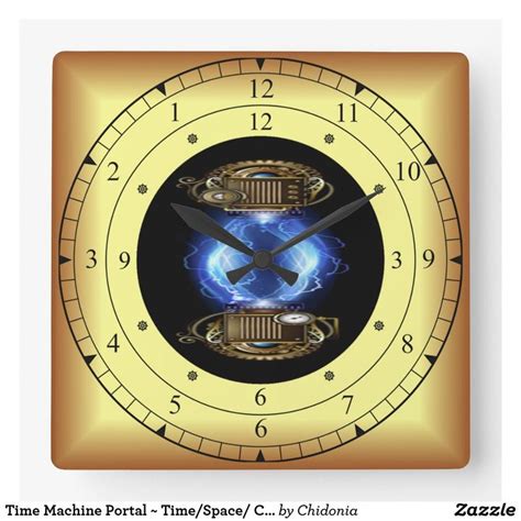 Time Machine Portal Square Wall Clock