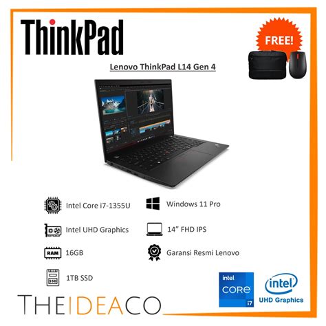 Jual Lenovo Thinkpad L14 Gen 4 I7 1355u 16gb 1tb Ssd 14 Fhd Win11pro