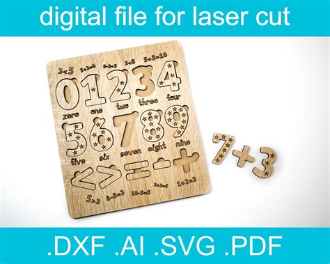 Laser Cut Files Numbers Sorter Svg • Glowforge Project • Cnc Files For