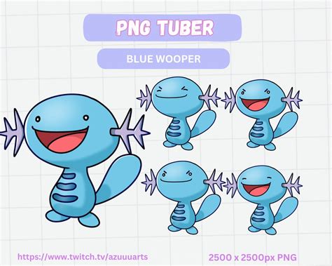 Blue Wooper Pngtuber Cute Vtuber Model Chibi Wooper Pokemon Twitch Youtube Stream