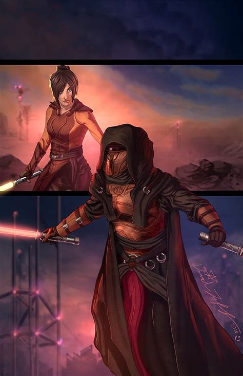 Darth Revan And Bastila Shan Star Wars Knights Of The Old Republic Art Print Dark Side Star