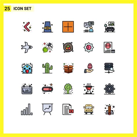 User Interface Pack Of 25 Basic Filled Line Flat Colors Of Home User Add Support Chat Editable