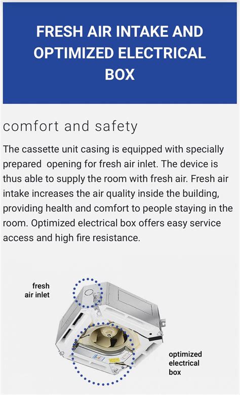 Aux Cassette Air Conditioner 3 Ton Inverter Coolingheating Wifi