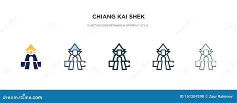 Chiang Kai Shek Memorial Hall Icon In Different Style Vector