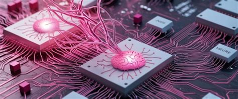 A Neural Interface Chip Illustrating Brain Computer Interaction Concept
