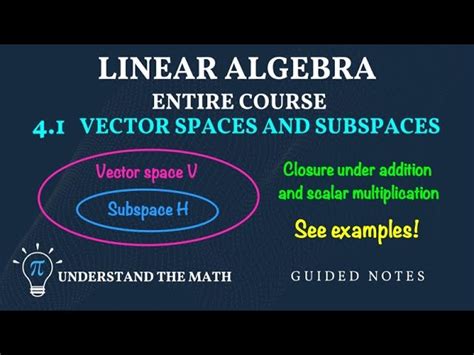 vector space in linear algebra examples day 30 mat234 linear