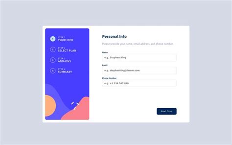 frontend mentor multi step form with react coding challenge solution