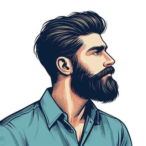 Premium Vector Vectorized Beard Guy