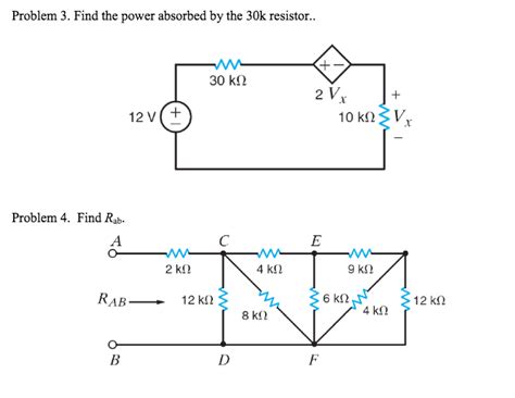 Solved Find The Power Absorbed By The 30k Resistor Find Chegg