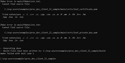 Error In Esp Azure Examples Prov Dev Client Ll Sample Ca Issue Espressif Esp Azure