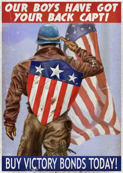 Captain America WWII War Bonds Poster R PropagandaPosters