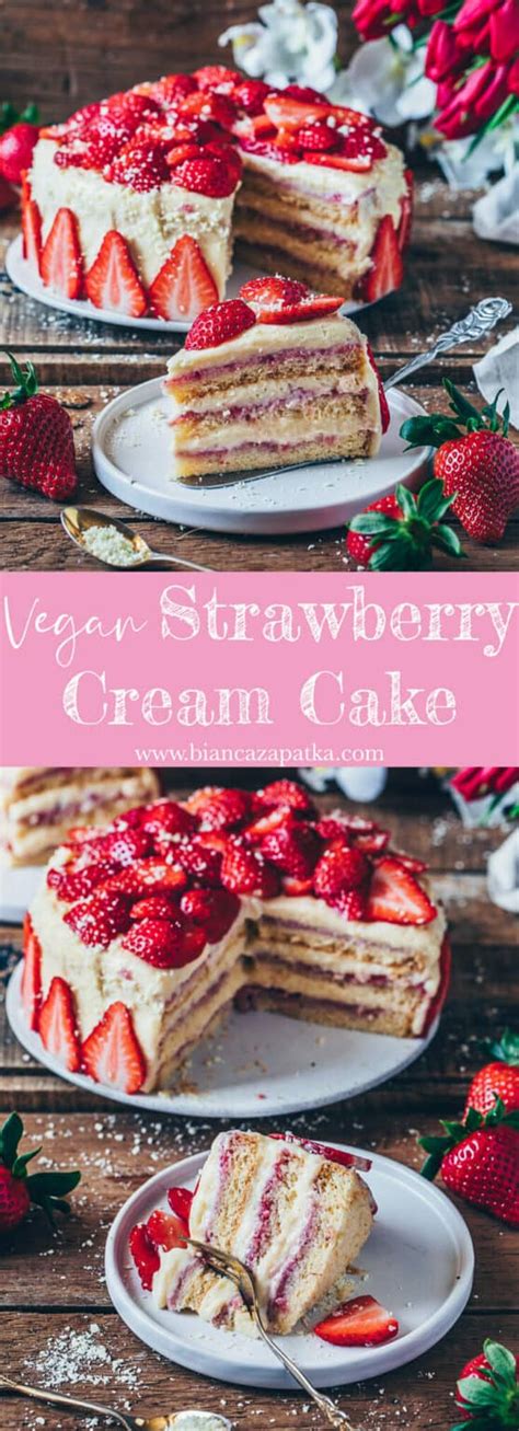 Strawberry Cream Cake Vegan Bianca Zapatka Recipes