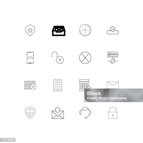 사이버 보안 간단한 선형 아이콘 설정합니다 개요 벡터 아이콘 0명에 대한 스톡 벡터 아트 및 기타 이미지 0명 네트워크 보안 디자인 Istock