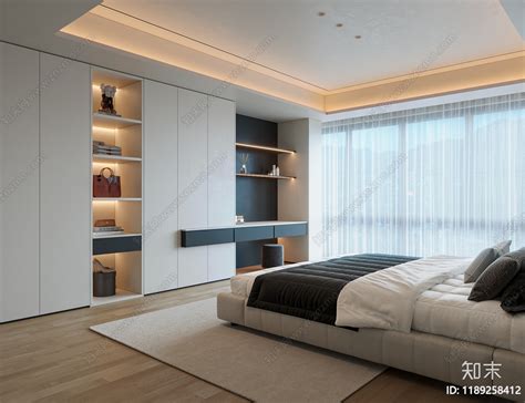 现代轻奢家居卧室3d模型下载【id1189258412】知末3d模型网
