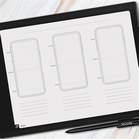 Onyx Boox 3 Screen Iphone Wireframe Einktemplates