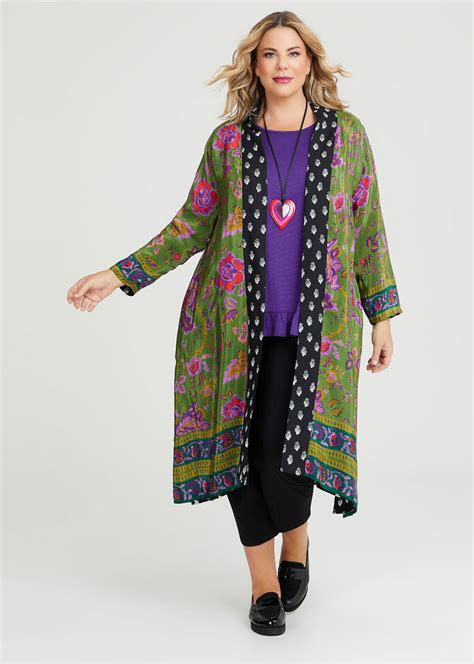 Shop Plus Size Reversible Natural Duster Multi Taking Shape Au