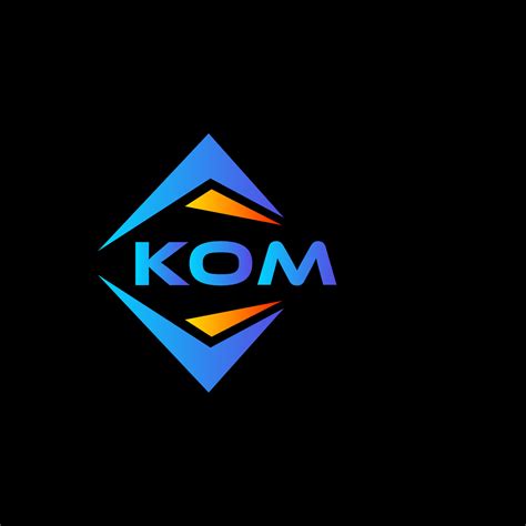 Kom Abstract Technology Logo Design On Black Background Kom Creative Initials Letter Logo