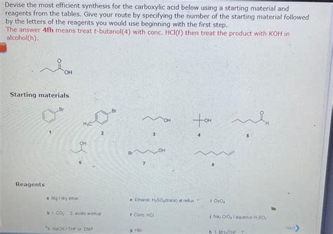 Solved Devise The Most Efficient Synthesis For The Chegg