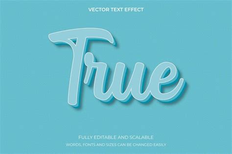 Estilo De Texto De Efecto De Texto Verdadero Editable Vector Premium