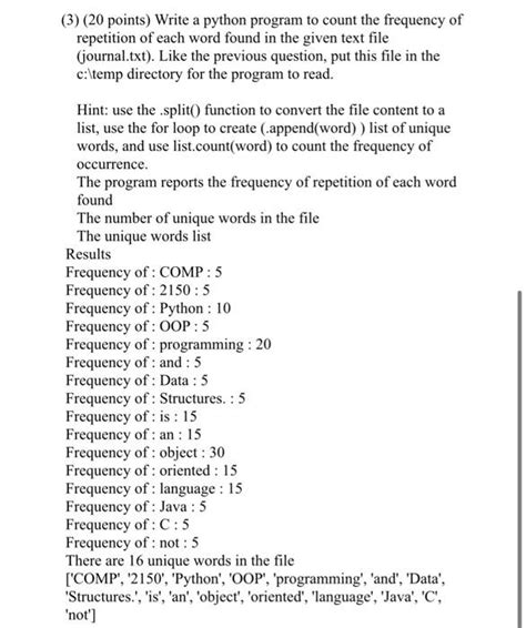Solved Points Write A Python Program To Count The Chegg