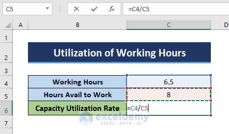 How To Calculate Utilization Percentage In Excel 3 Methods