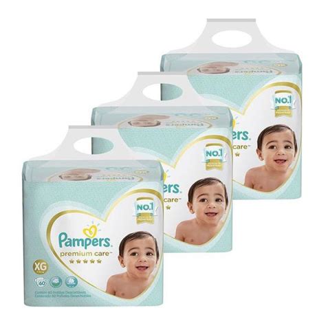 Kit De Fraldas Pampers Xg Premium Care Jumbo 180 Unidades Fralda