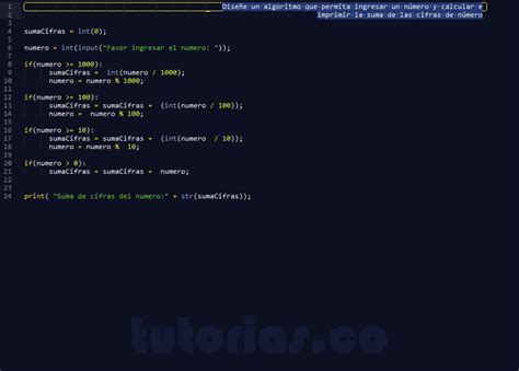 Sentencias If Else Operador Python Suma De Cifras
