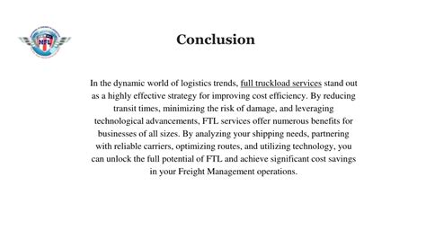 PPT Improving Cost Efficiency With Full Truckload Services PowerPoint