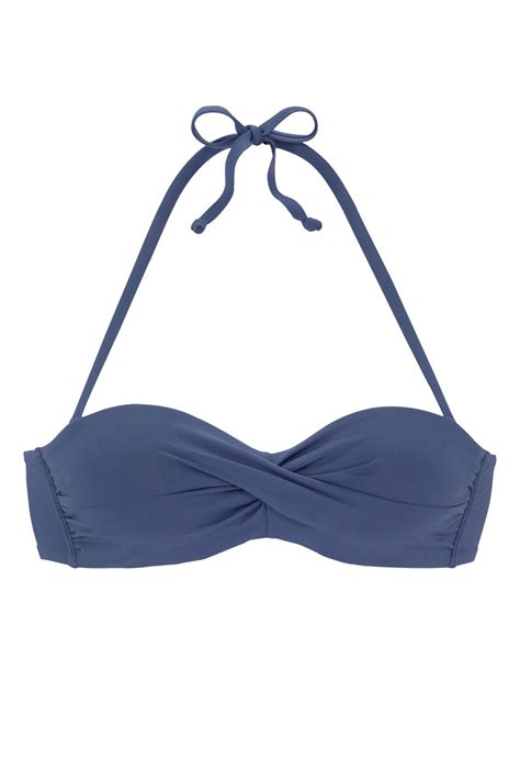 Voorgevormde Strapless Bandeau Bikinitop Blauw Wehkamp
