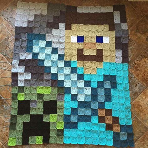 Minecraft Crochet Blanket Crochet Quilt Afghan Crochet Patterns