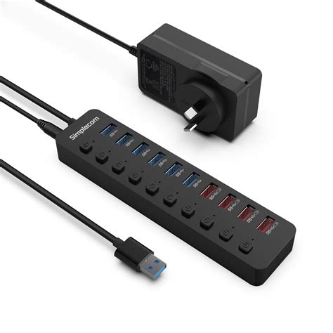 Simplecom Chu810 48w 10 Port Usb 30 Hub And Charger With Individual
