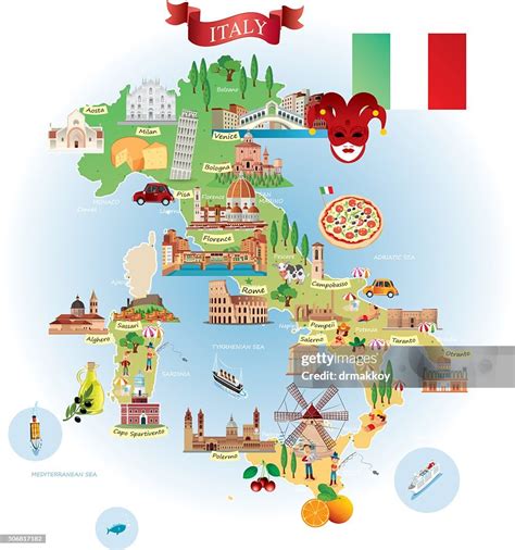 Cartoon Map Of Italy High Res Vector Graphic Getty Images