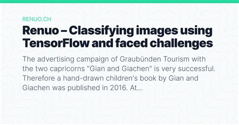 Renuo Classifying Images Using Tensorflow And Faced Challenges