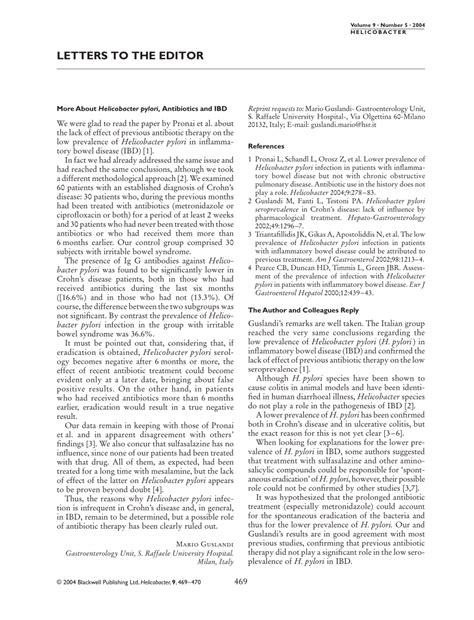 Pdf Association Between Helicobacter Pylori Infection In Gastric