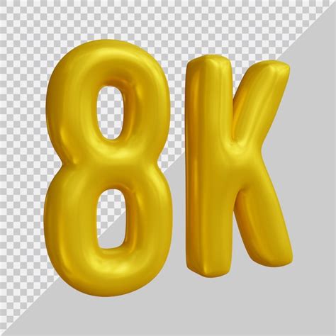 Premium Psd 8k Followers Design In 3d Render