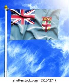 Blue Sky Mast Hanged Waving Flag Stock Illustration Shutterstock